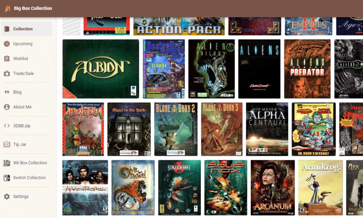 Big Box Collection muestra en 3D más de 600 cajas de videojuegos