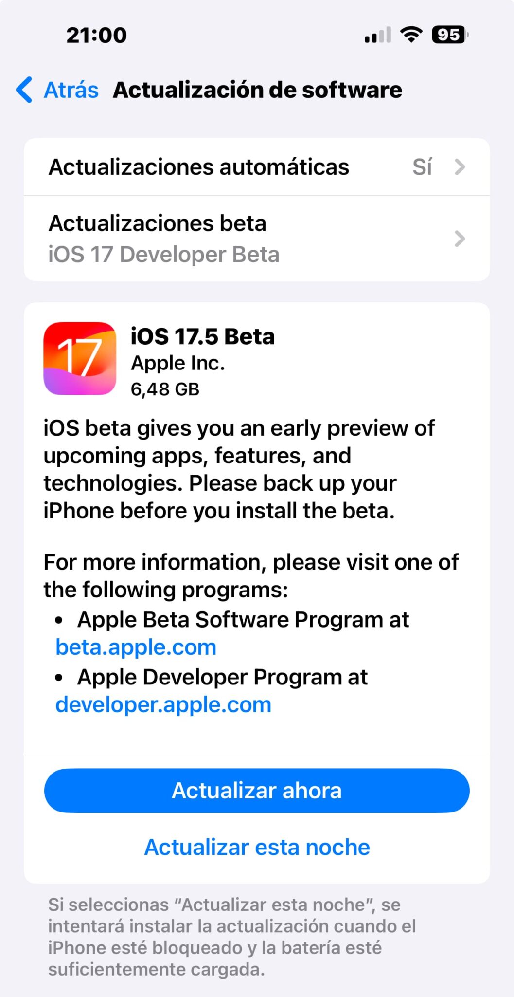 iOS 17.5 beta 1 ya está disponible para descargar